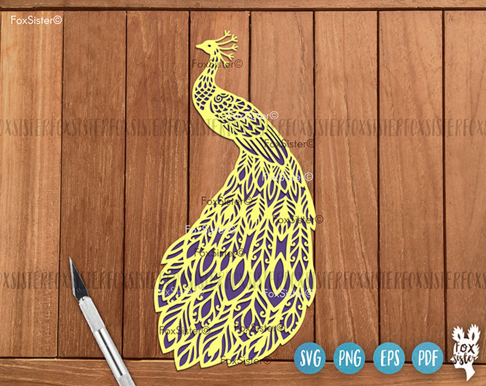Peacock Svg Vector Detailed Cutting File Design, Peacock Clipart ...