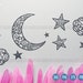 Moon and Stars Night Sky Svg Vector Cut File Designs, Star Svg, Cute ...