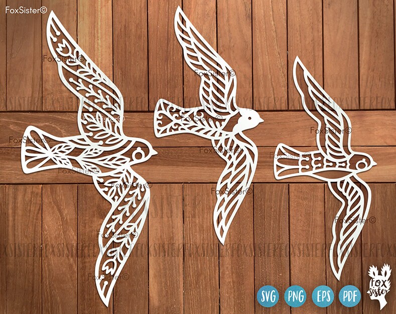 Bird Svg for Cricut and Silhouette, Birds Svg, Foxsister, Animal Svg ...