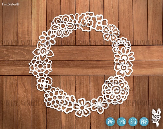 Flower Monogram Frame Svg Circle Monogram Frame Svg Floral | Etsy