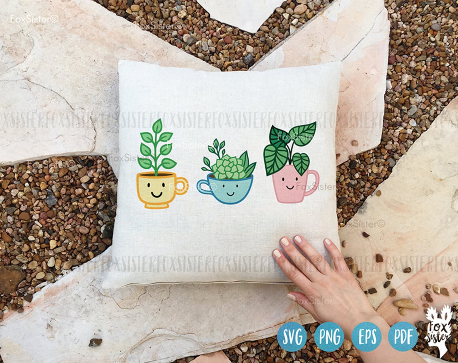 Happy Plants Svg Cutting File Set 2 for Cricut and Silhouette, Plants ...