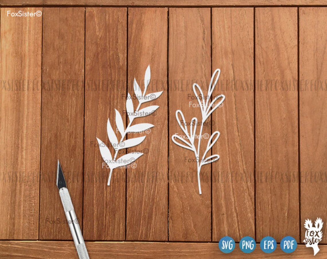Tree Branch Svg Leaf Svg File 8 Designs SET 2 Leaves - Etsy