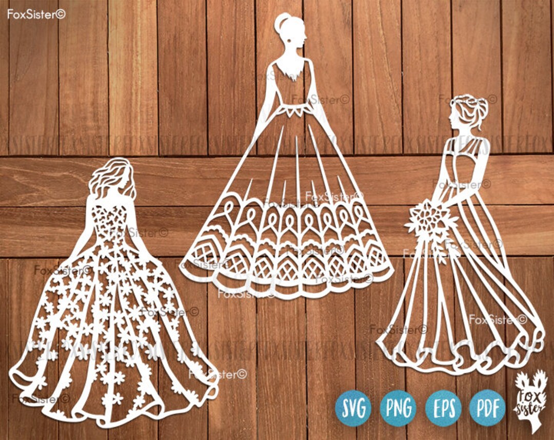 Bride Svg Bundle Set 1 Svg Template, Princess Svg, Bride Cut File ...