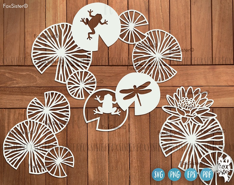 Frogs and Lily Pads Svg for Cricut and Silhouette, Frog Svg, Animal Svg ...