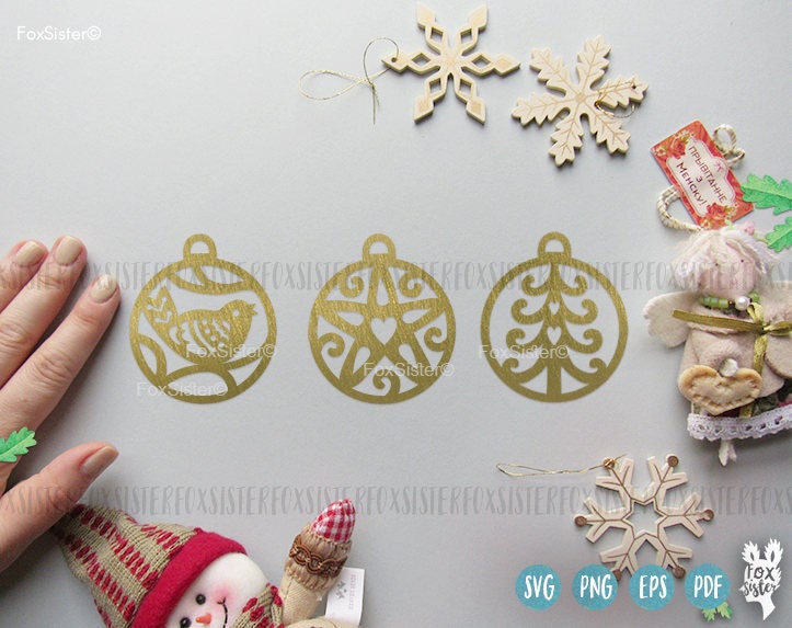 Christmas Baubles SVG Bundle SET 1 Round Bauble Christmas - Etsy