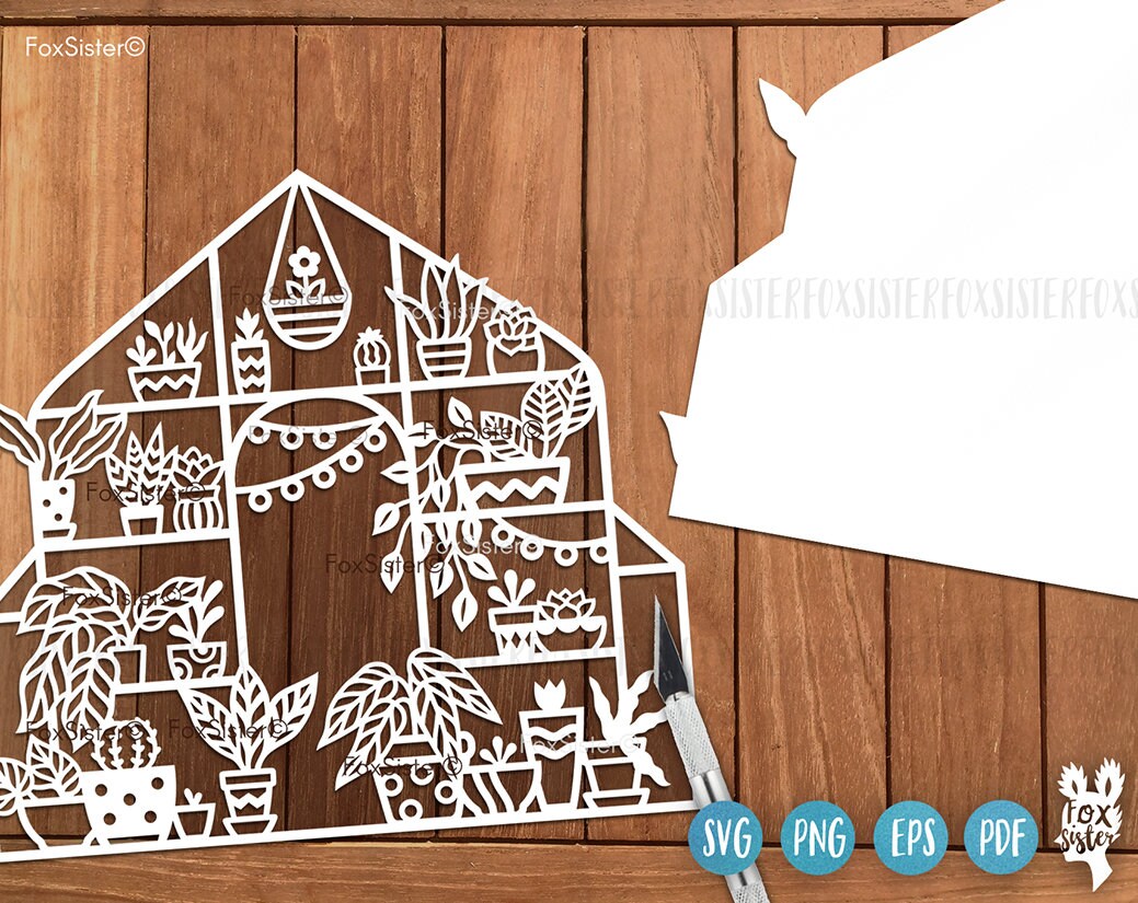 Plants Svg for Cricut and Silhouette, Greenhouse Svg, Gardening Svg ...