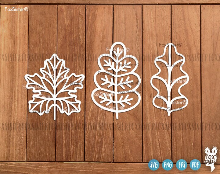 Leaf Svg SET 3 Leaves Svg 8 Leaf Designs Leaves Cutting - Etsy