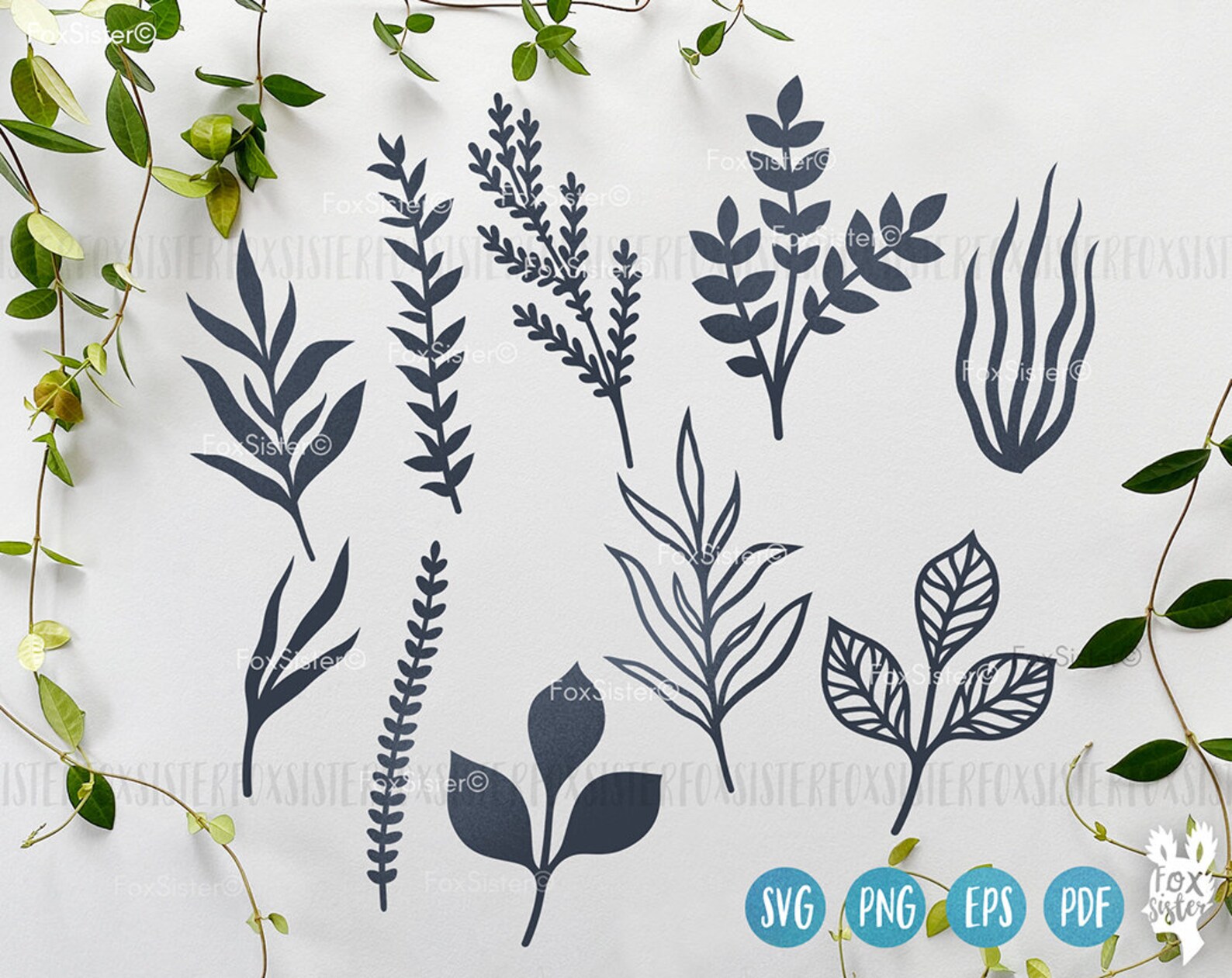 Leaves Svg Bundle Leaf Svg File Plants Svg Branch Svg Cut - Etsy