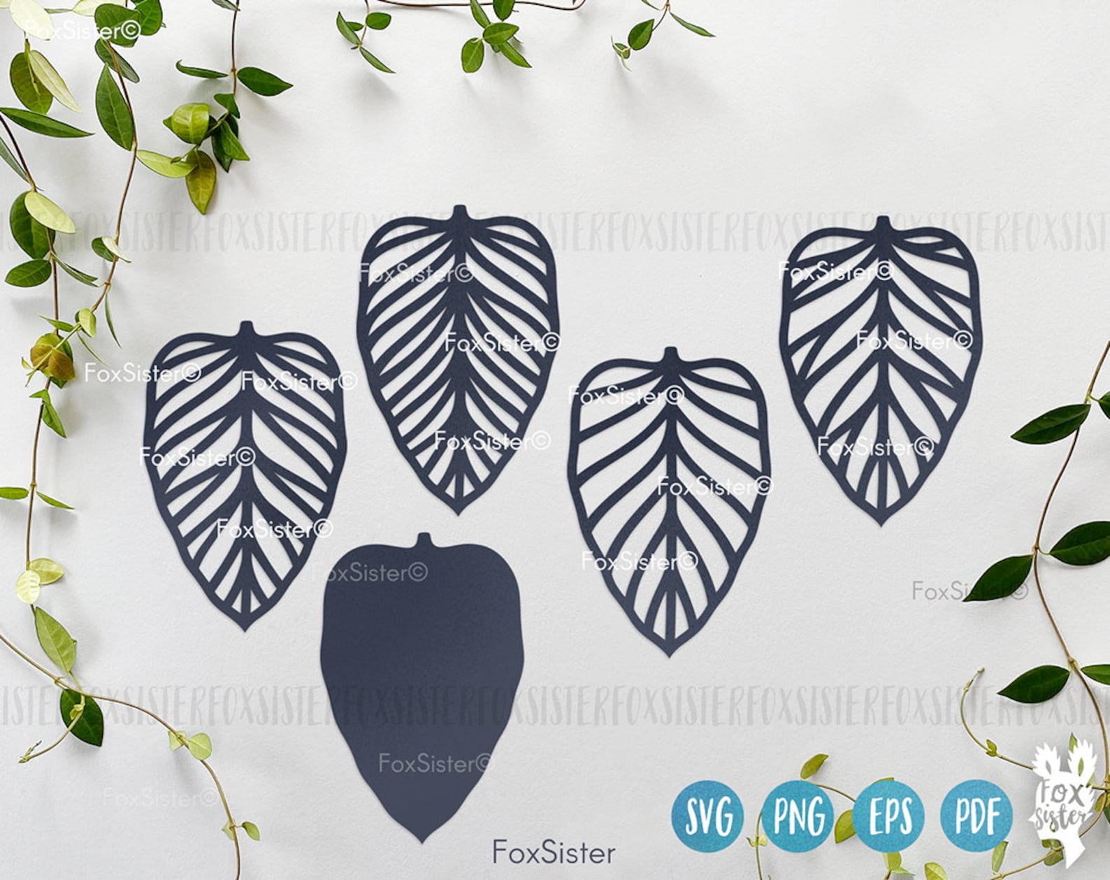 Leaves Svg Bundle for Cricut and Silhouette, Leaf Svg, Palm Leaf Svg ...