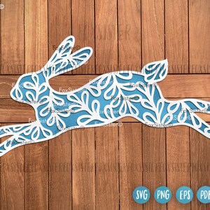 Rabbit Svg, Animal Svg, Easter Bunny Svg, Floral Svg Rabbit Svg, Easter ...