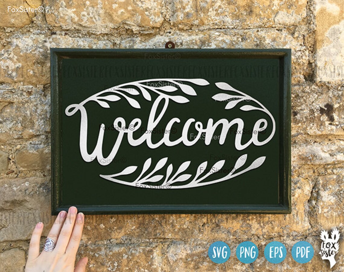 Welcome Sign Svg Welcome Cut File Welcome Clipart Front | Etsy UK