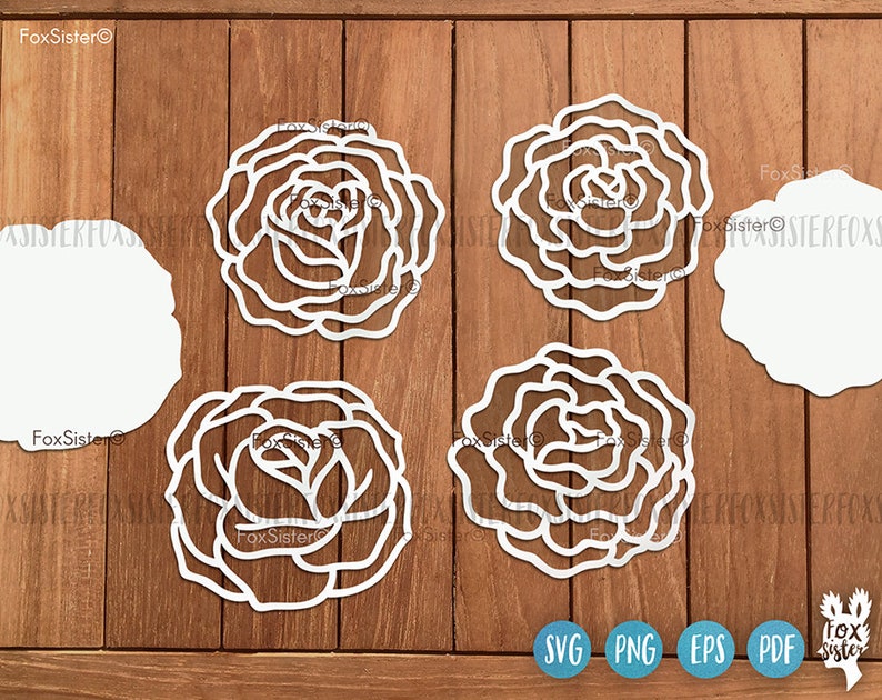 Rose Bundle Svg, Flower Svg Bundle, Roses Svg, Floral Svg, Flower Cut ...