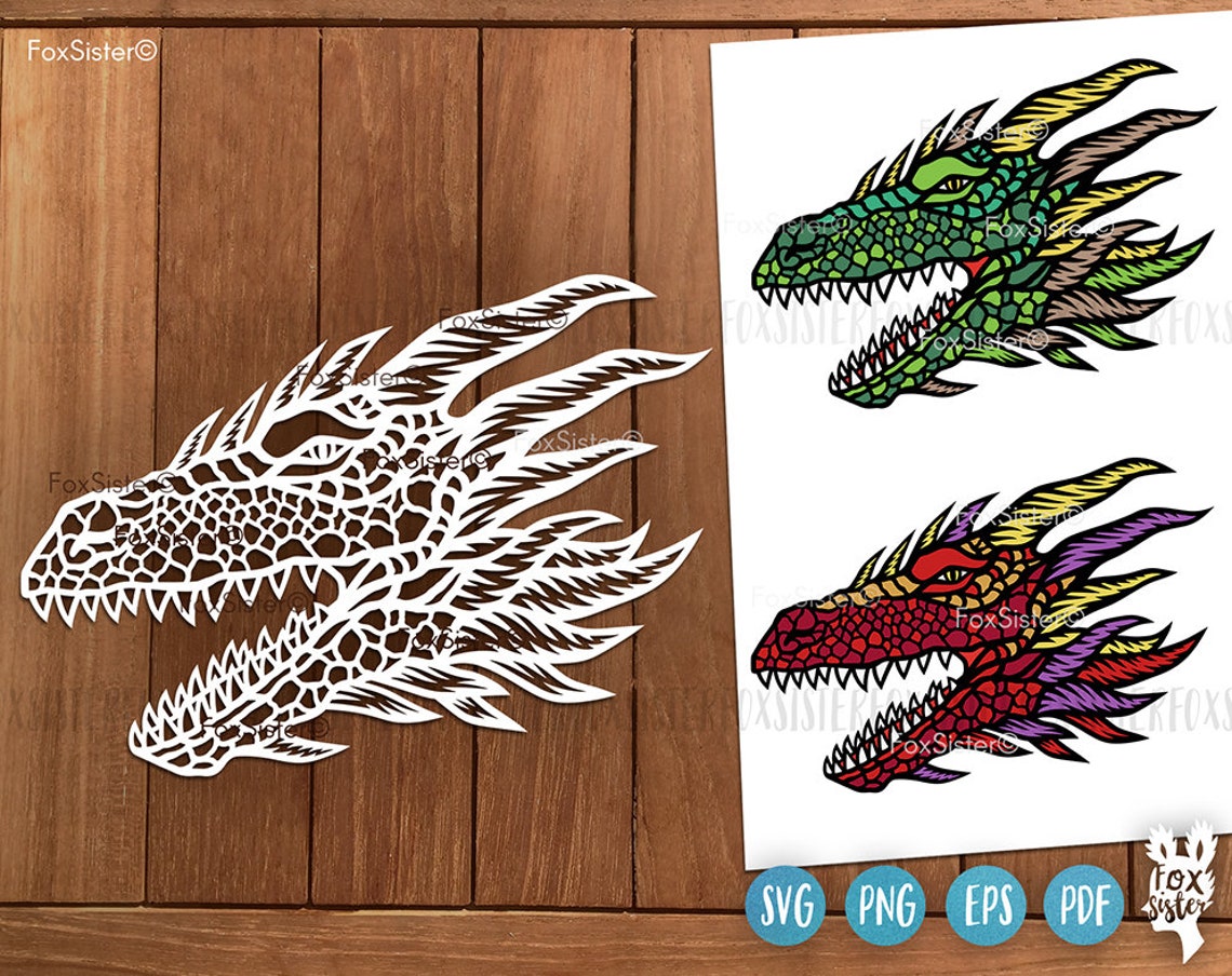 Dragon Head Svg Design for Cricut and Silhouette Dragons Svg - Etsy