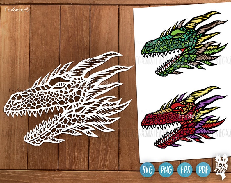 Dragon Head Svg Design for Cricut and Silhouette Dragons Svg - Etsy