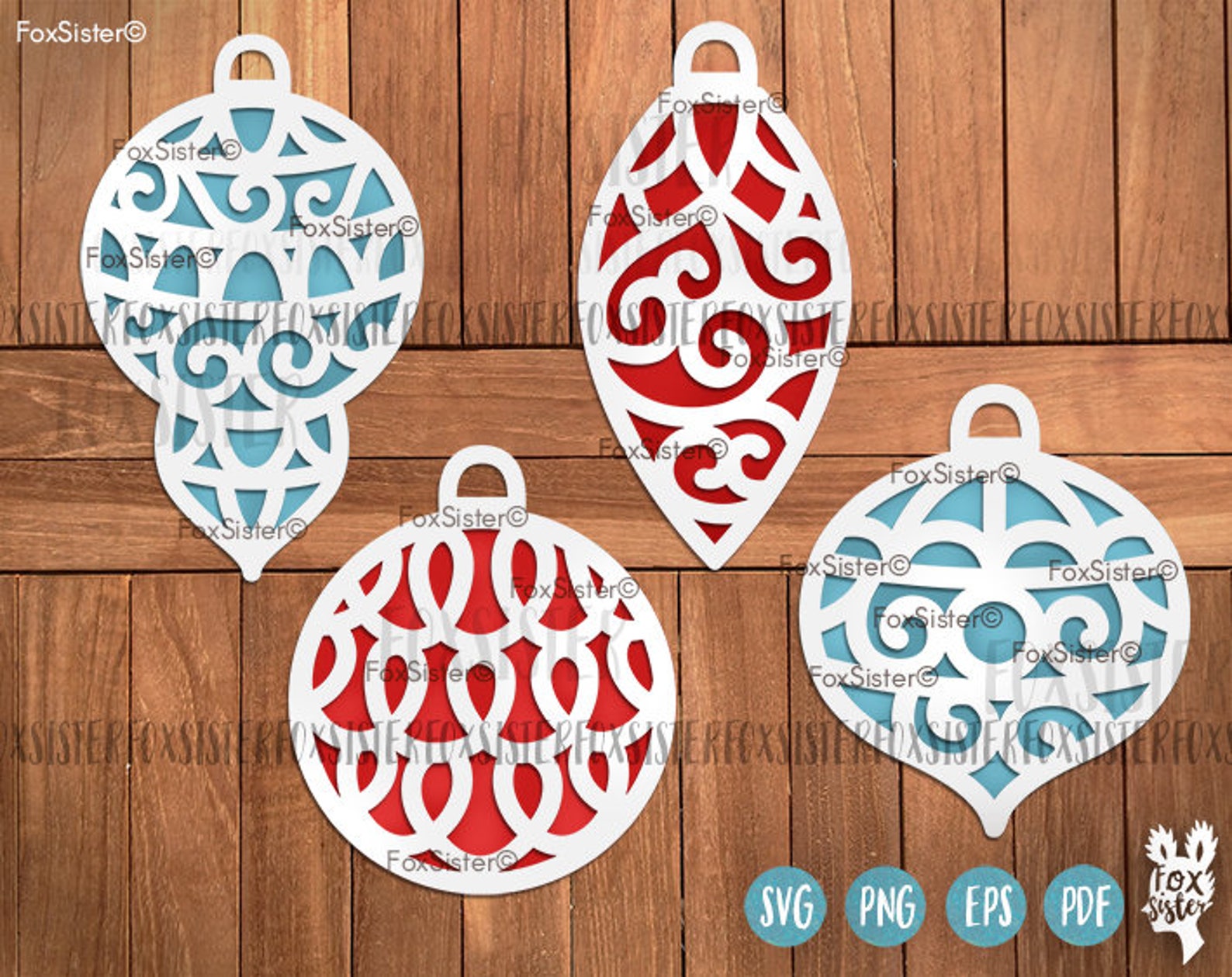 Christmas Baubles SVG Bundle SET 4 Bauble Svg Tree - Etsy