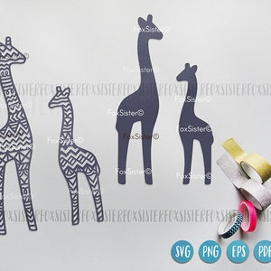 Giraffe Svg Vector Designs, Mama Giraffe Svg Baby Animal Svg, Africa ...