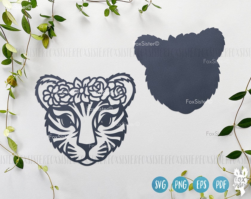 Tiger Svg for Cricut and Silhouette Foxsister Cute Animal - Etsy