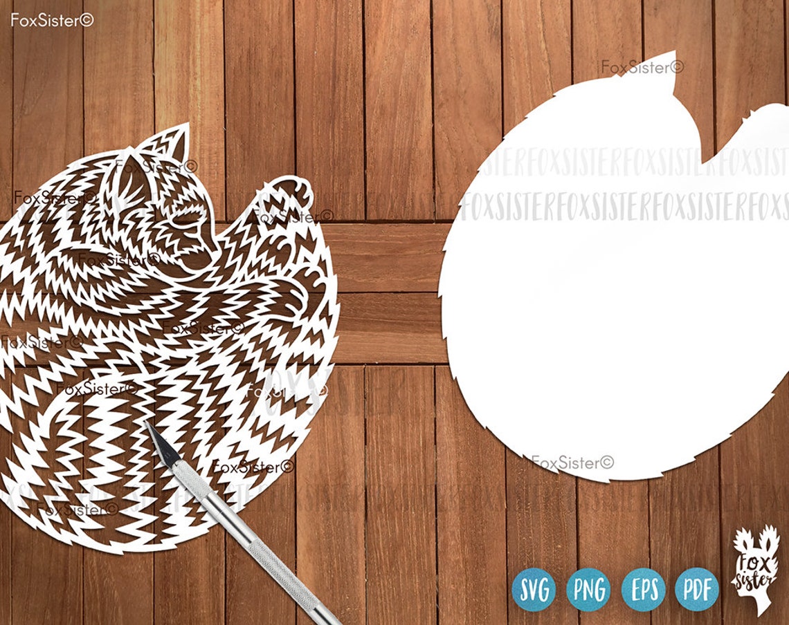 Cute Sleeping Cat Svg Design for Cricut and Silhouette Cat - Etsy