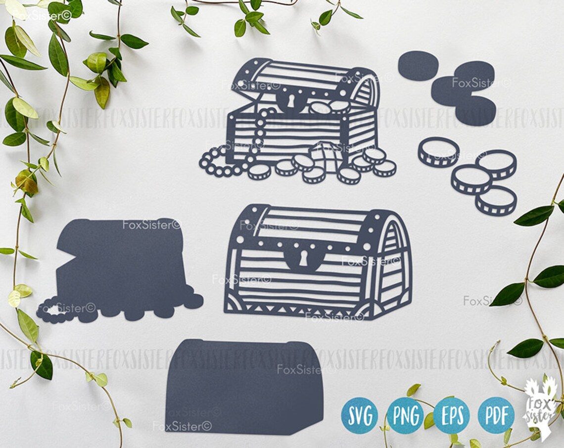 Treasure Chest Svg for Cricut and Silhouette Foxsister for | Etsy