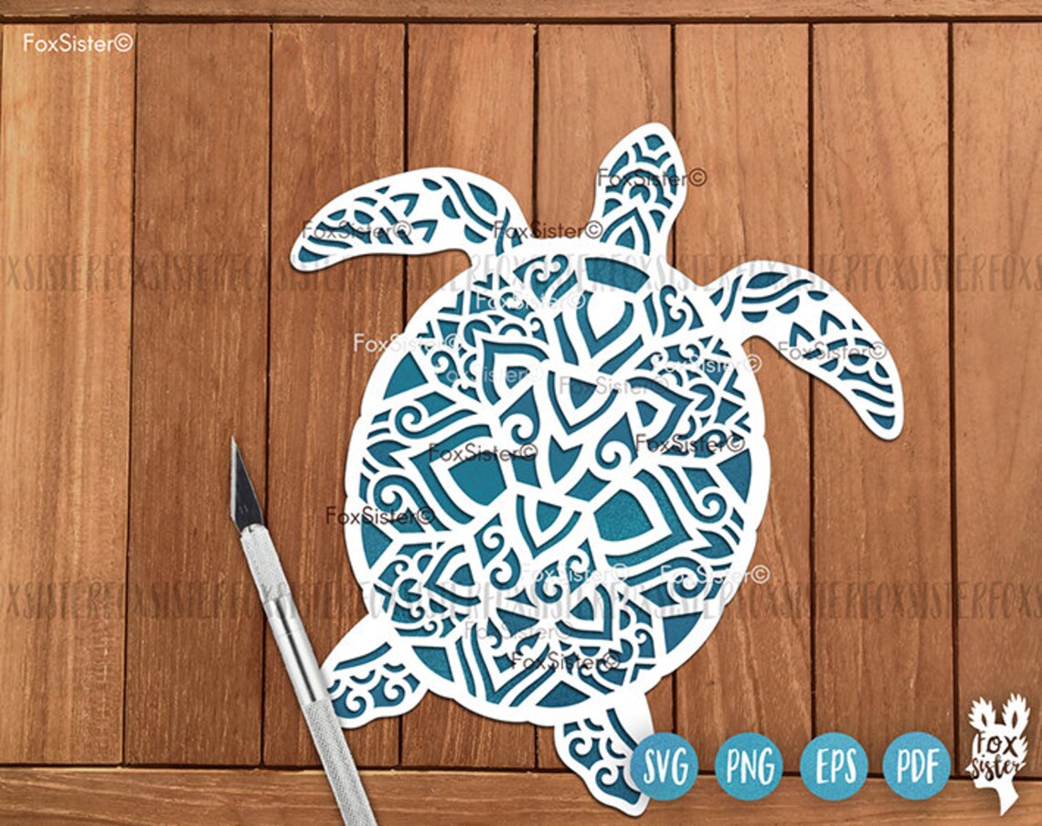 Turtle Svg Cut File Turtle Vector Digital Clipart Ocean Life - Etsy