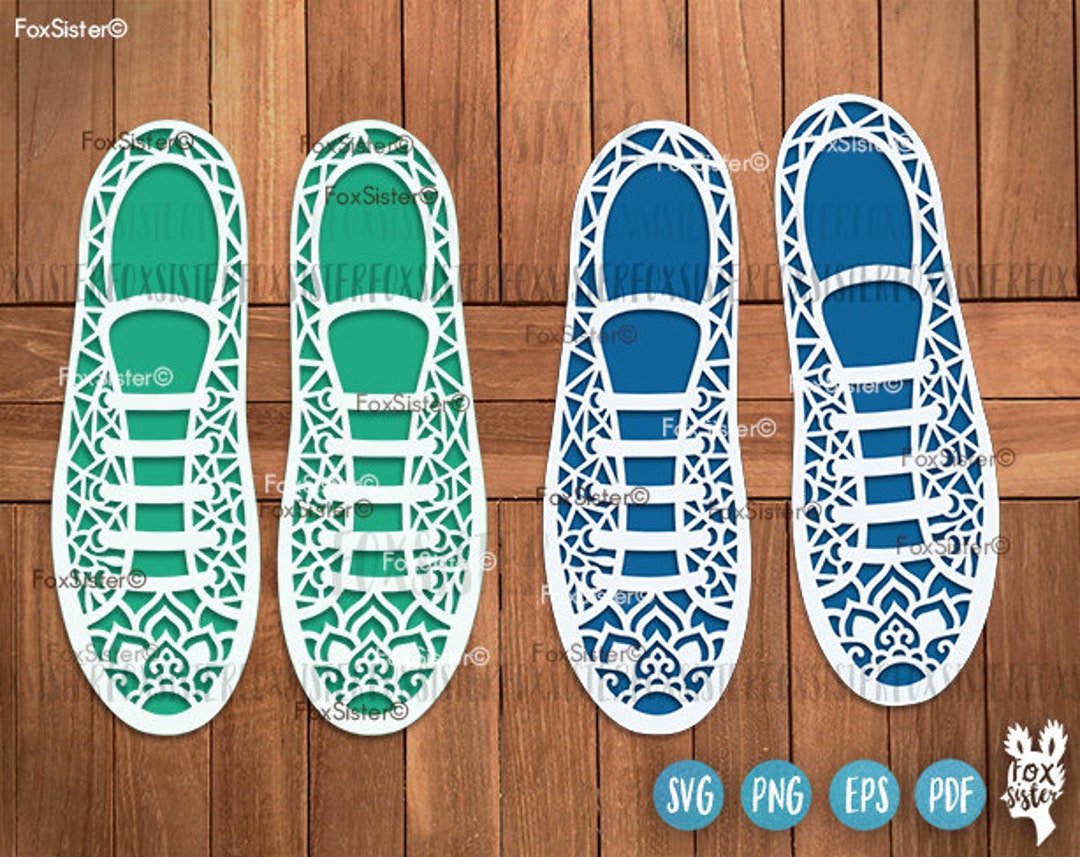 Sneakers Svg Cut Files, Sneakers Clipart, Floral Sport Shoes Svg ...