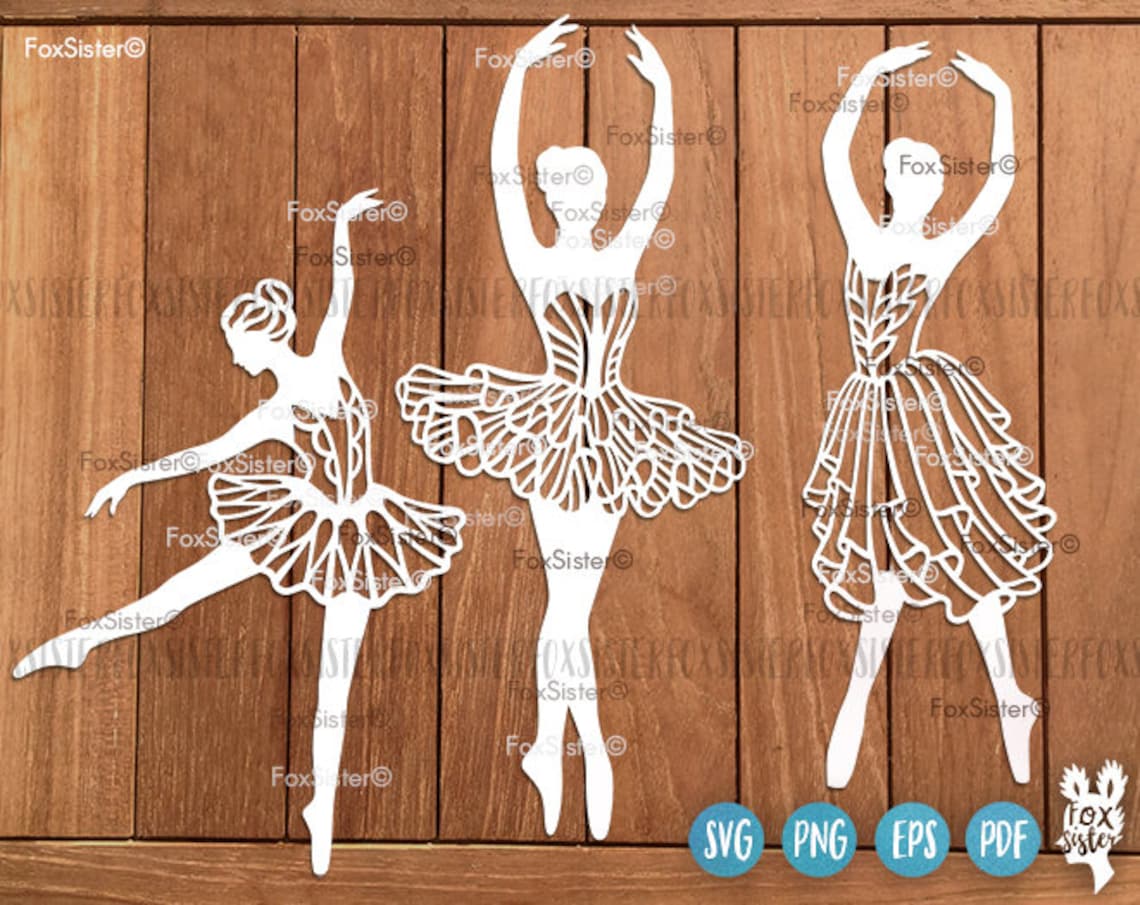 Ballerina Svg Ballet Svg Cut File 3 Papercut Templates Set | Etsy