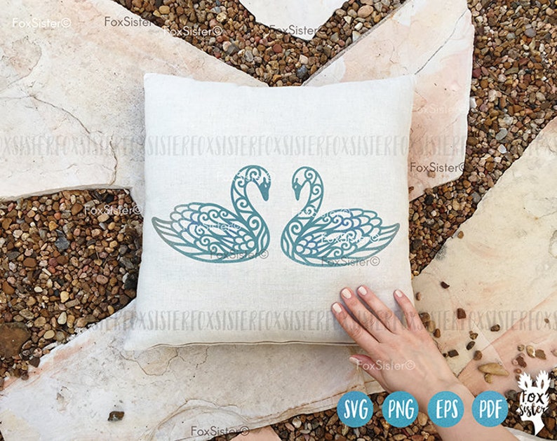 Swans Svg Vector Cut File Clipart, Swan Cut File, Engagement Svg ...