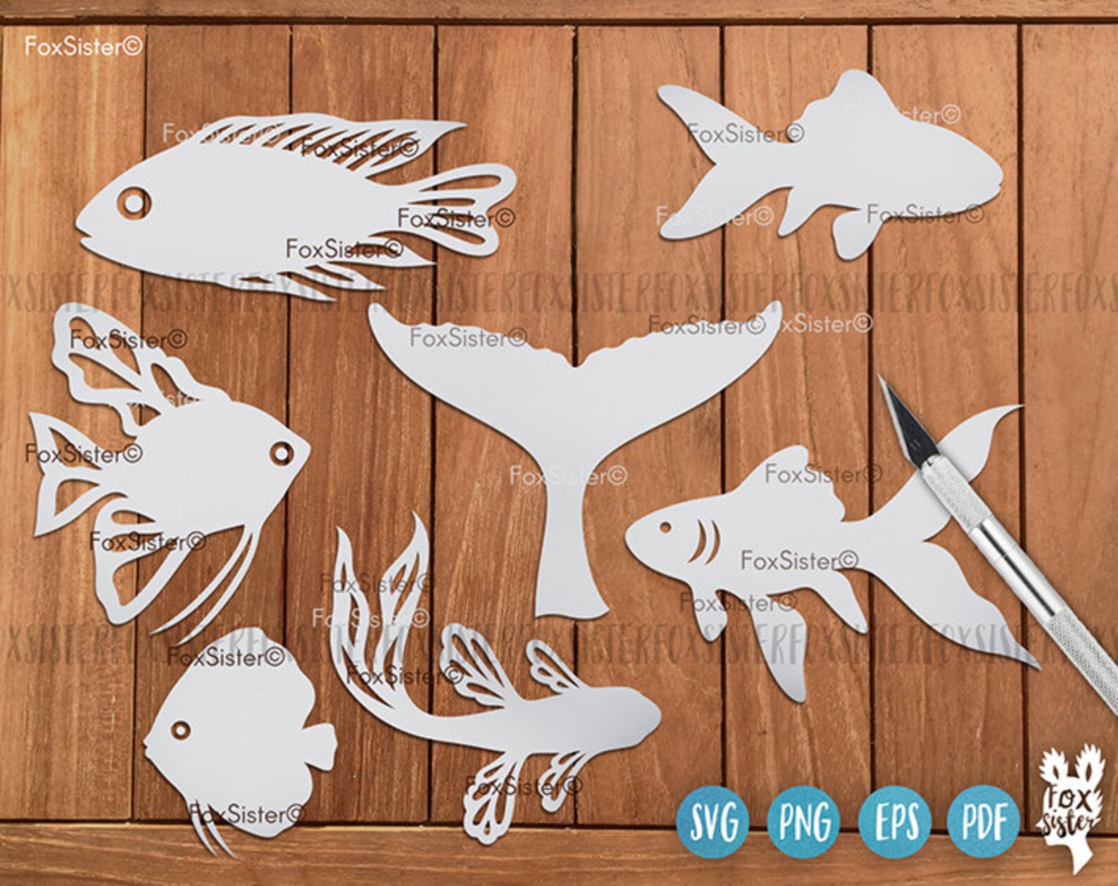 Fish Big Svg Bundle Gold Fish Clipart Template Whale Svg | Etsy