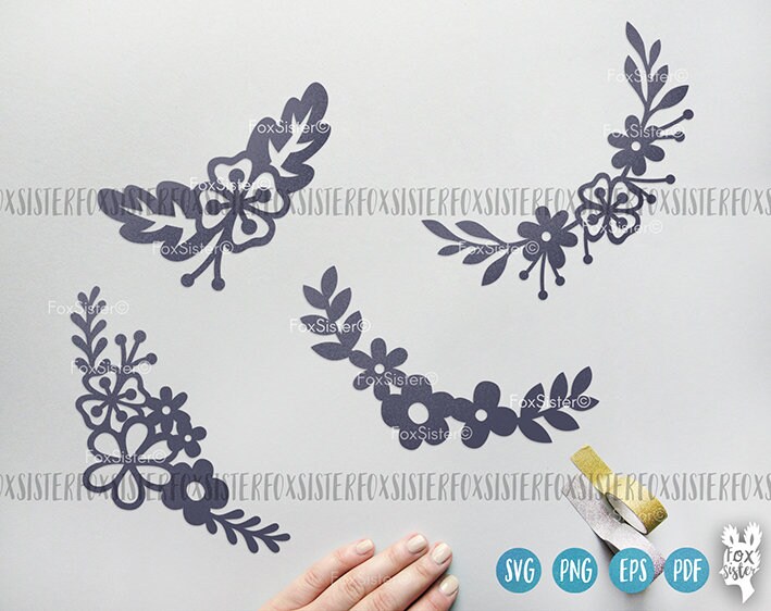 Flower Sets Svg Png Bundle, Flower Monogram Frame Svg, Flowers Designs ...