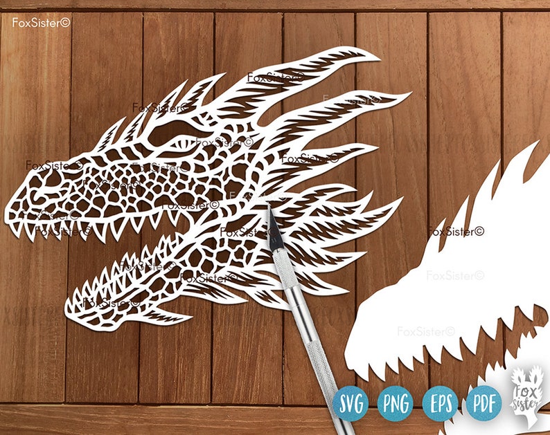 Dragon Head Svg Design for Cricut and Silhouette Dragons Svg - Etsy