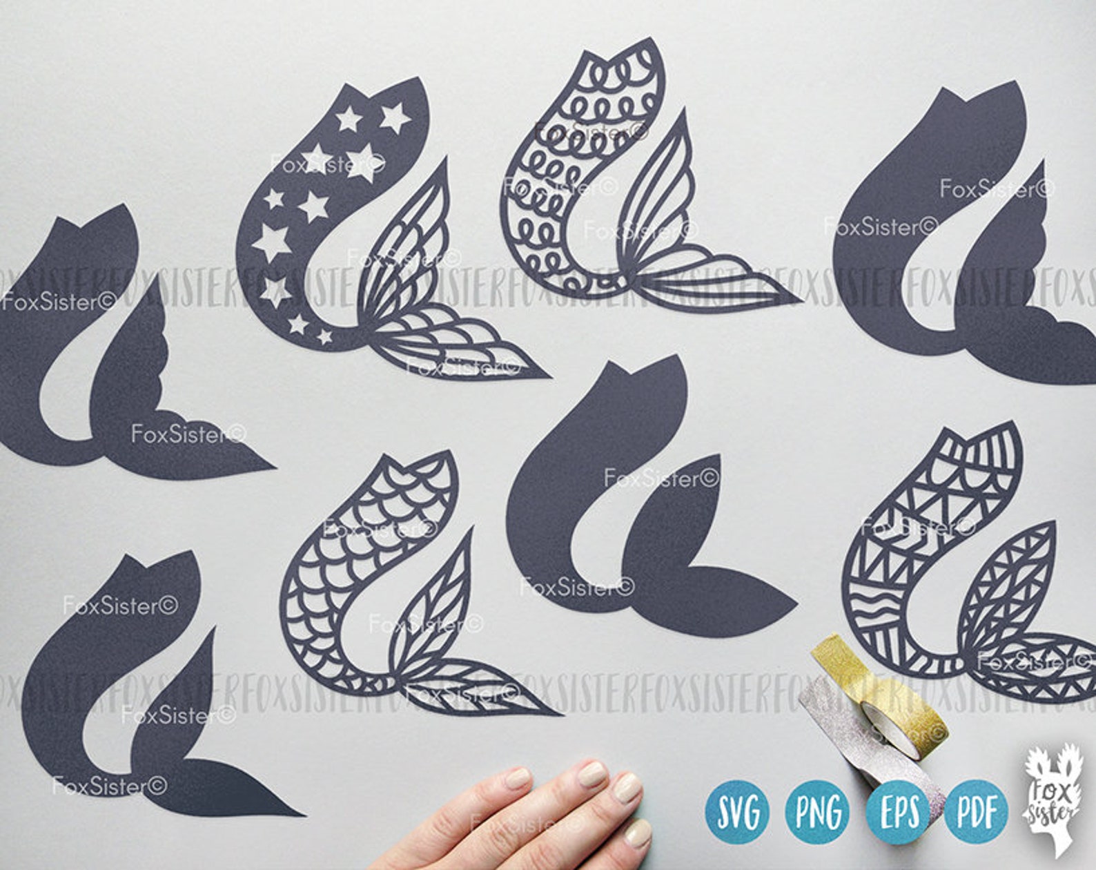 Mermaid tail svg for Cricut and Silhouette Mermaid svg | Etsy