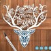 Merry Christmas Deer Svg Cut File, Christmas Clipart, Reindeer Vector ...