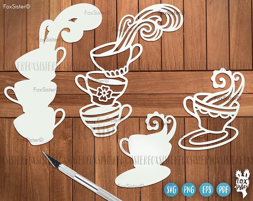 Tea Svg Bundle, Tea Time Monogram Frame, Teacups Svg Bundle, Teacups ...