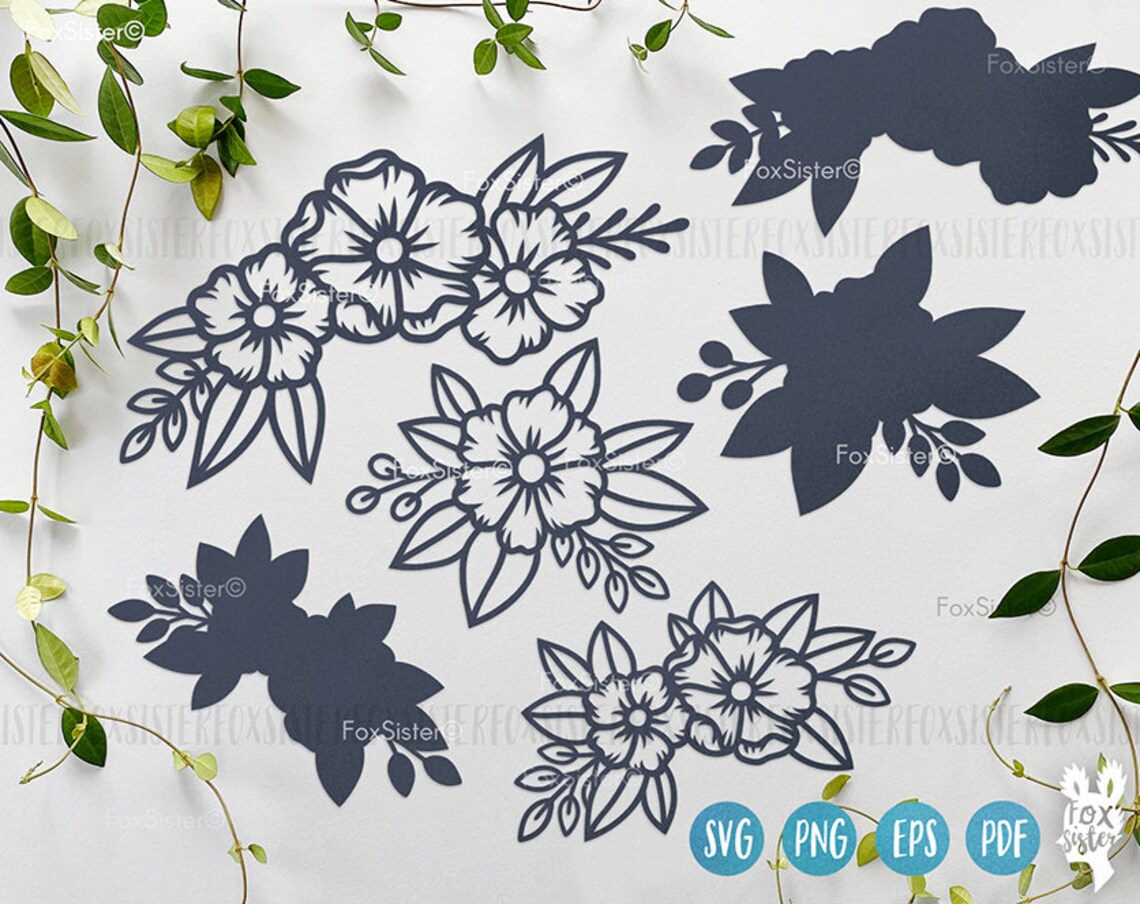 Flower Svg Bundle for Cricut and Silhouette, Flower Svg, Foxsister ...