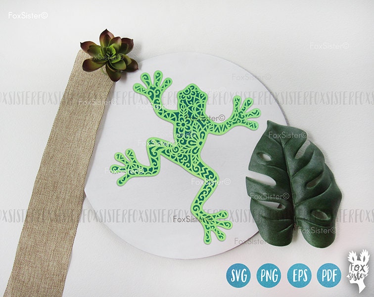 Frog Svg Vector and Png Eps Pdf Cut Files Floral Animal | Etsy