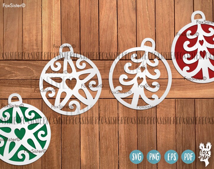 Christmas Baubles SVG Bundle SET 1 Round Bauble Christmas - Etsy