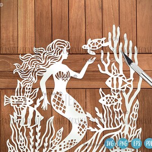Swimming Mermaid Svg Cutting File for Cricut and Silhouette, Mermaid ...