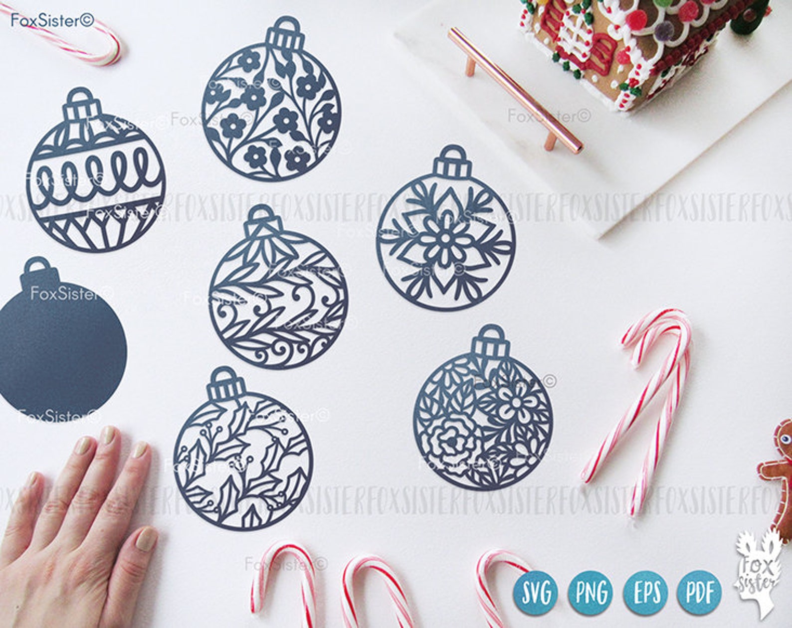 Christmas Baubles SVG Bundle SET 8 Christmas Svg Bundle - Etsy UK