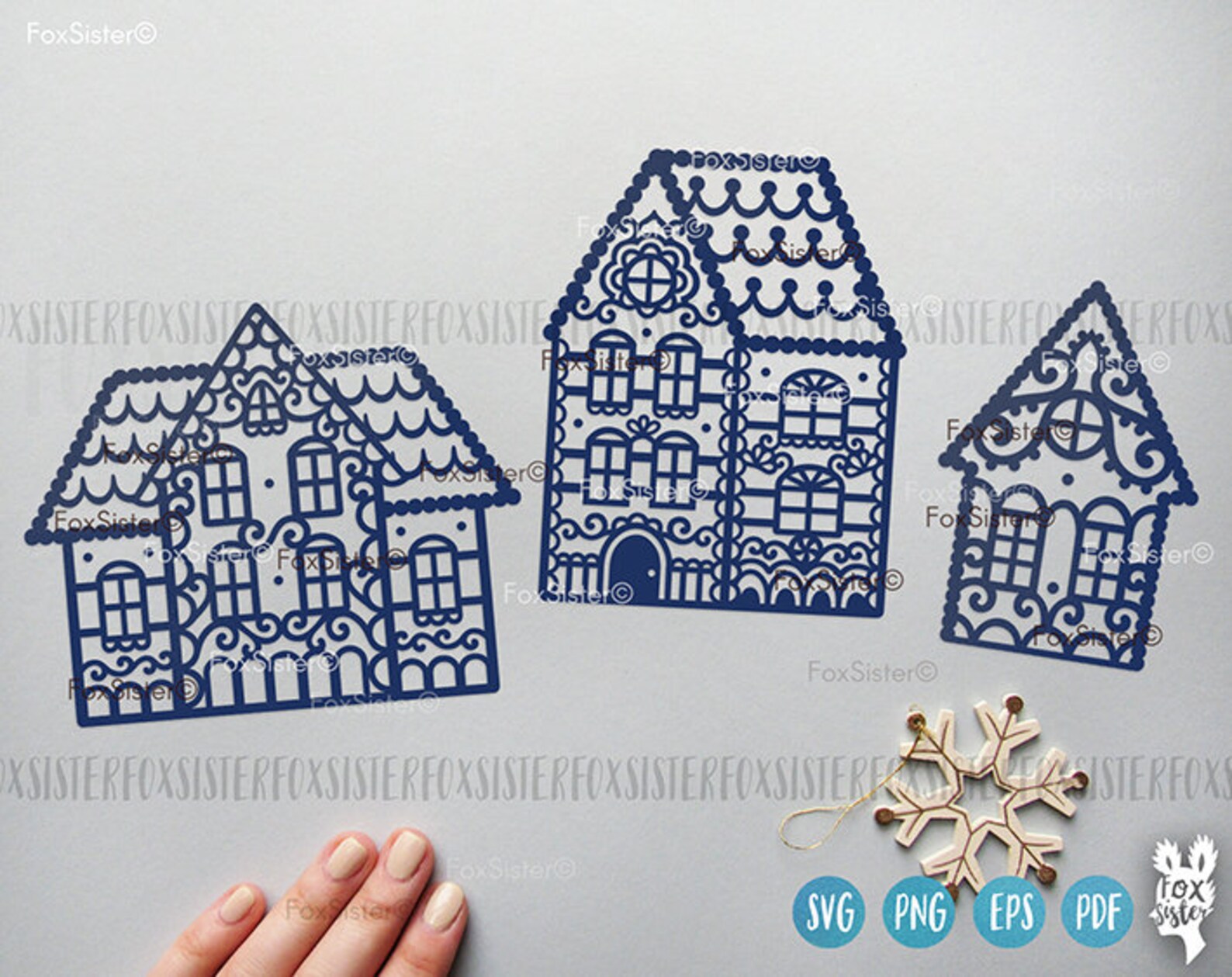 Svg Gingerbread Houses, Christmas Svg Files, Christmas Village Svg ...