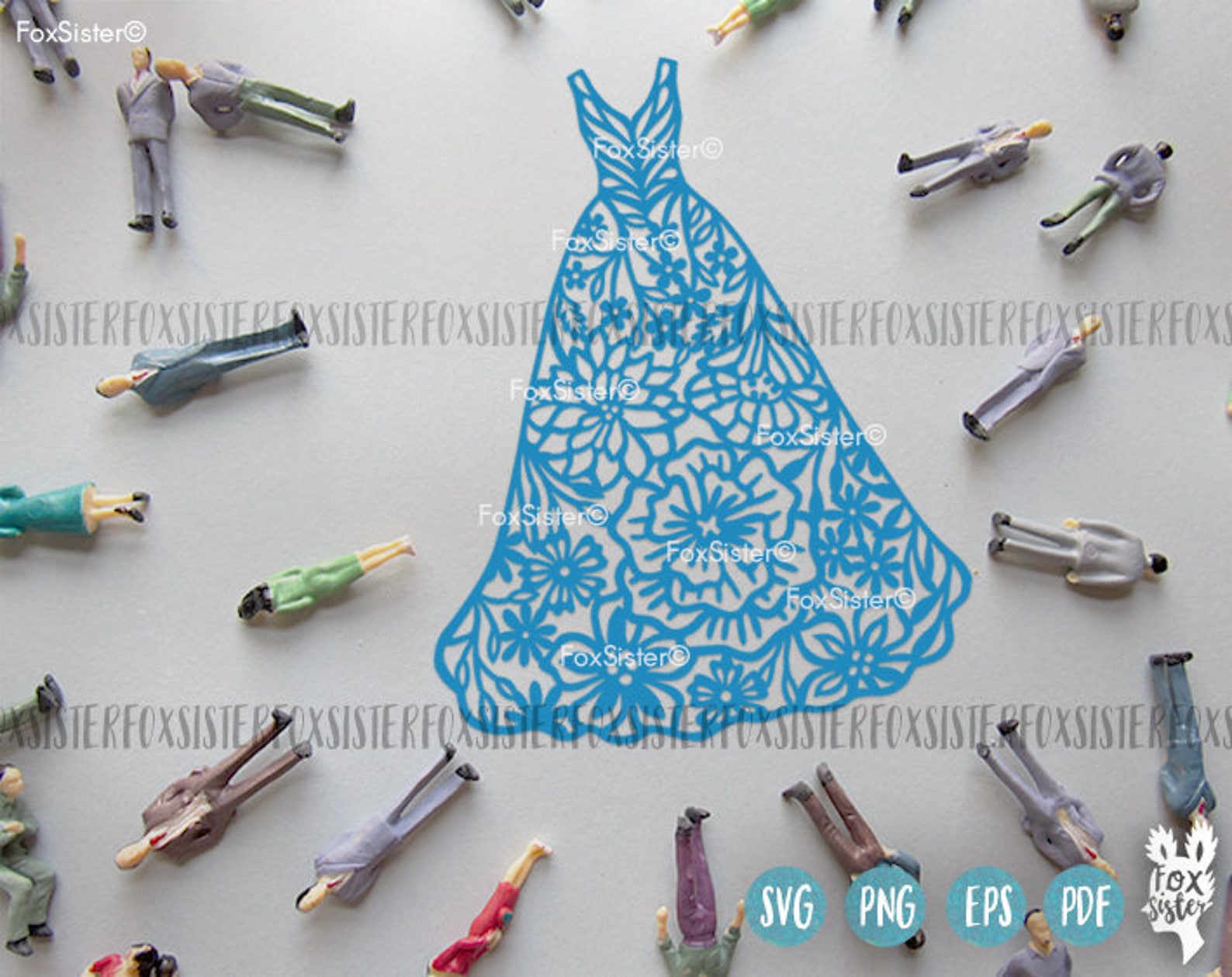 Floral Dress Svg Cut File Template Prom Beautiful Dress Svg - Etsy