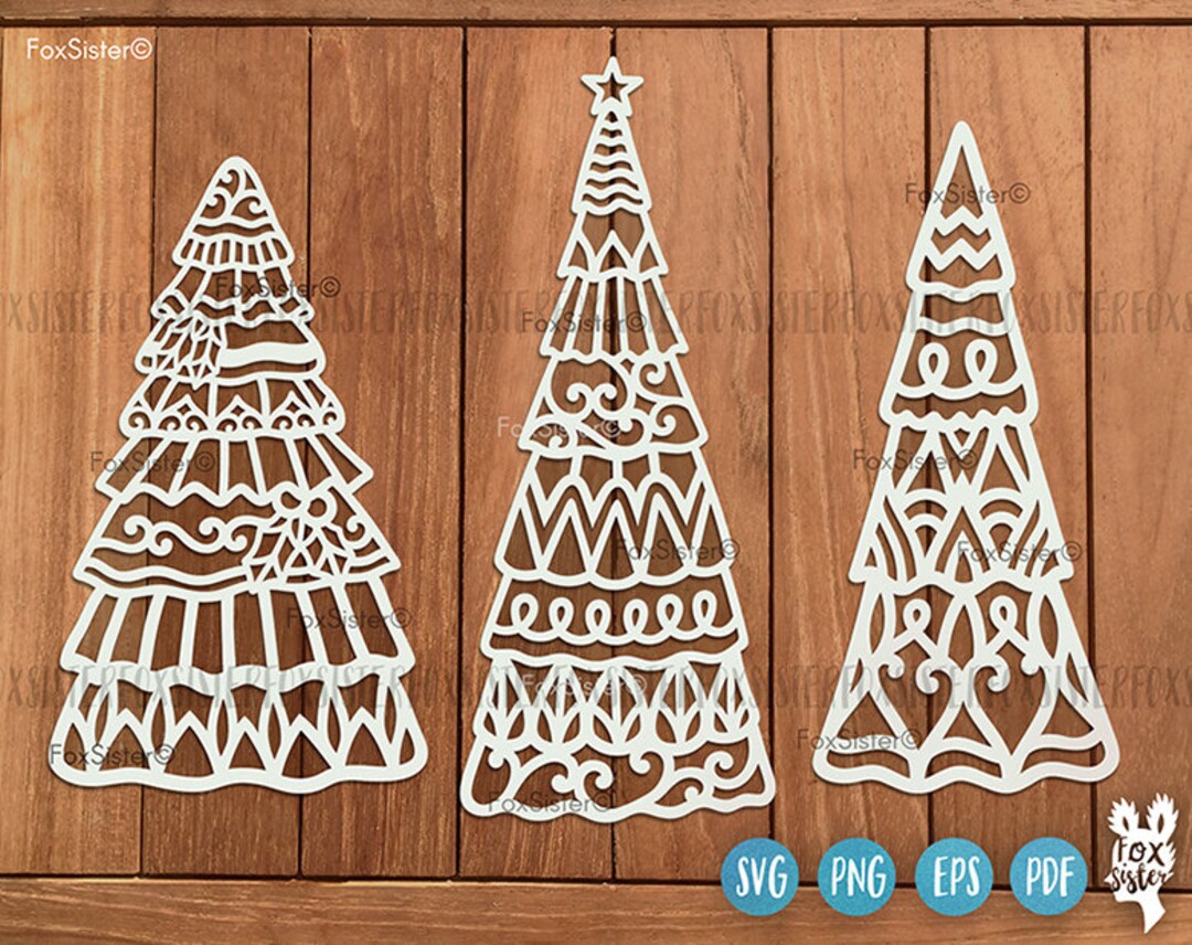 3 Christmas Tree Svg Bundle for Cricut and Silhouette, Christmas Trees ...