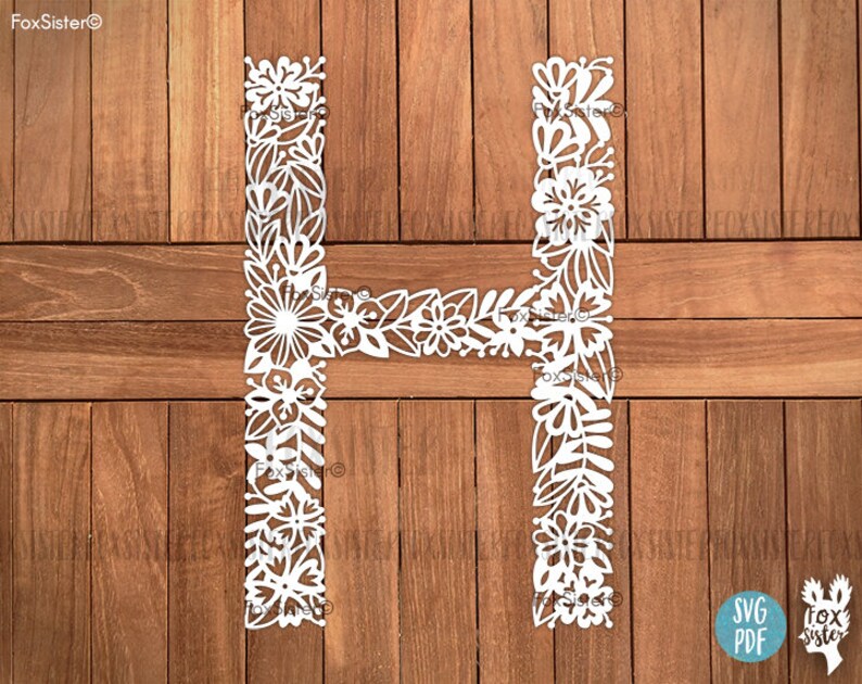 Capital Letter H Svg Floral Detailed Alphabet Svg Cut File - Etsy