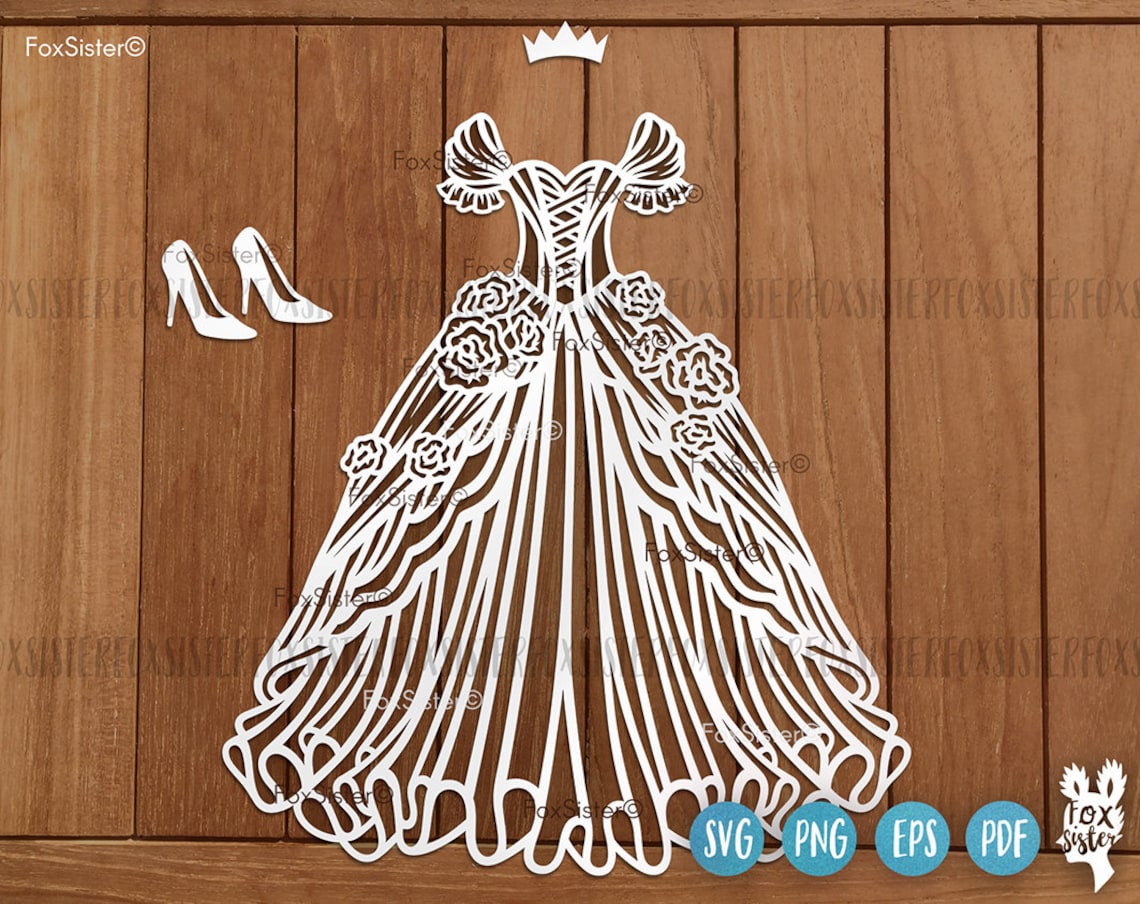 Princess Dress Svg Cut File for Cricut and Silhouette, Princess Party ...