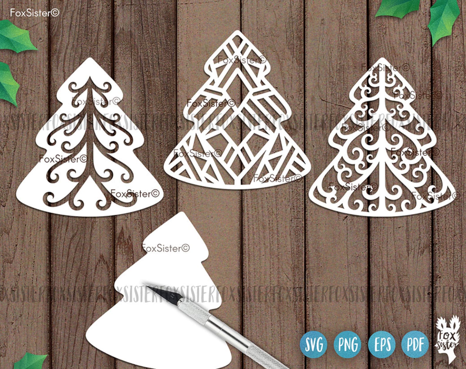 Christmas Tree Svg Bundle Cut File for Cricut and Silhouette - Etsy UK