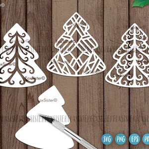 Christmas Tree Svg Bundle Cut File for Cricut and Silhouette, Pine Hand ...