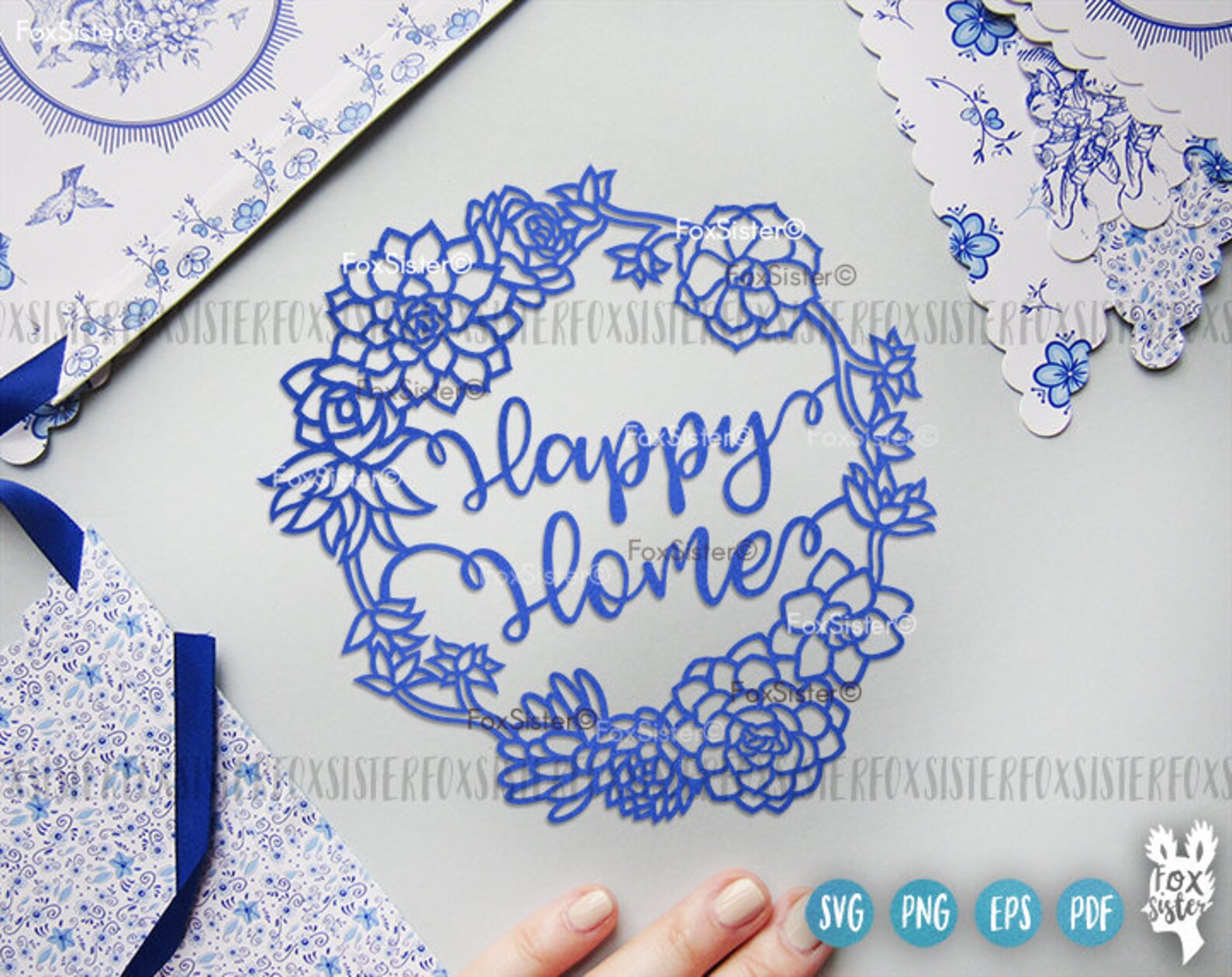 Happy Home Svg Template Succulents Svg Housewarming Papercut - Etsy