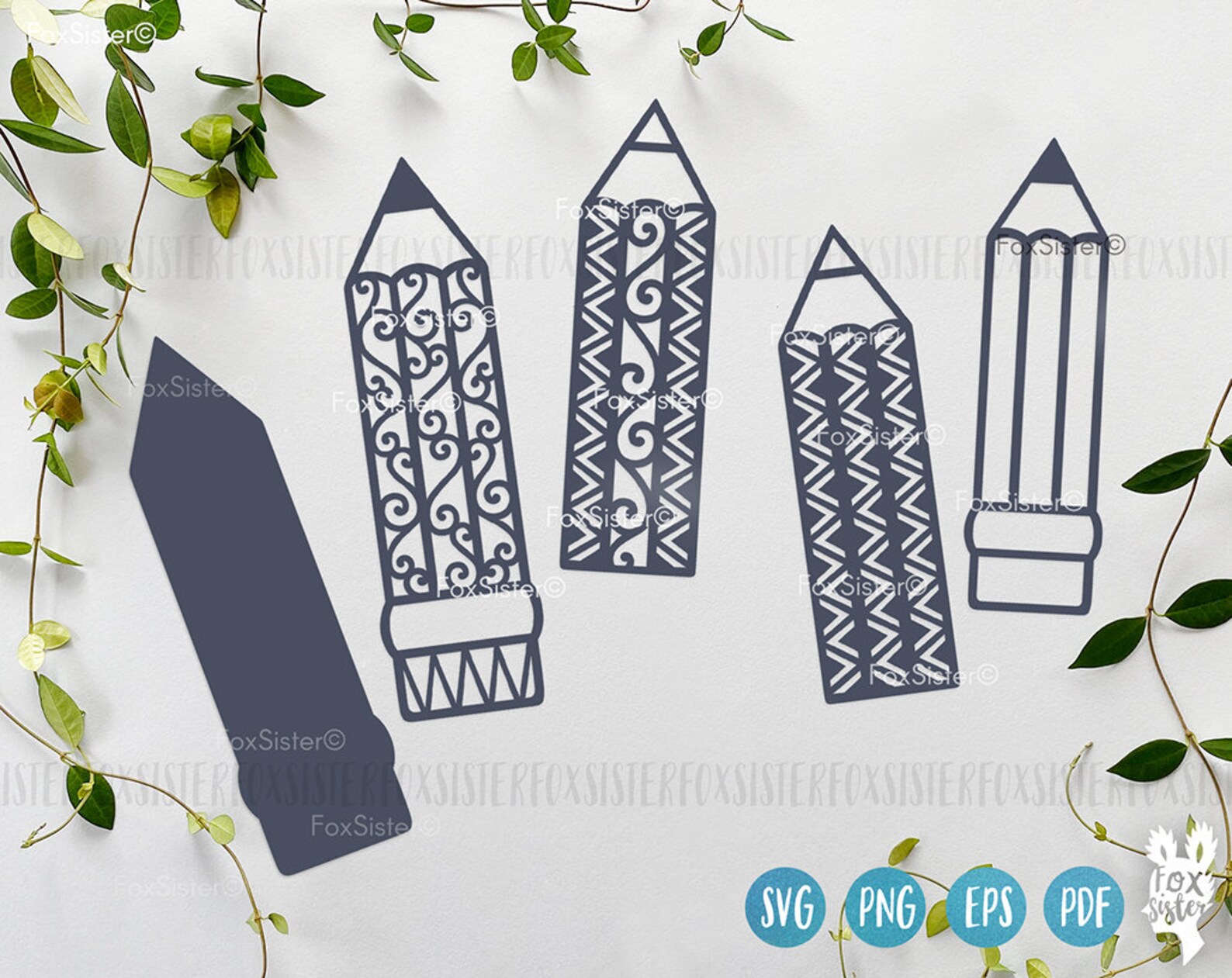 Pencil Svg Bundle for Cricut Silhouette, Laser Cutters, Teacher Svg ...