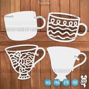 Teacups Svg Bundle Design for Cricut Silhouette Glowforge and Other ...