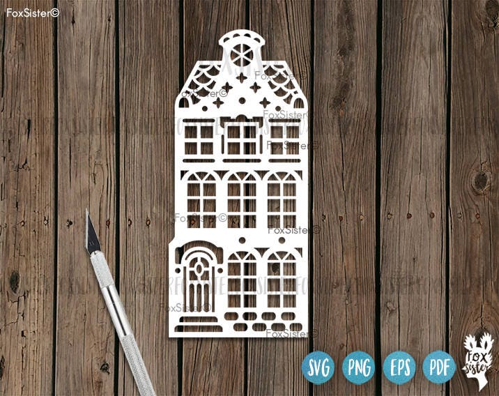 4 Houses Svg Templates Building Cut File Clipart Amsterdam - Etsy Canada