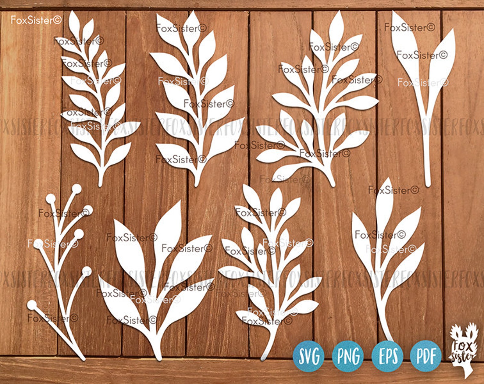 Leaves Svg Bundle Leaf Svg File 8 Designs SET 3 Branch Svg - Etsy